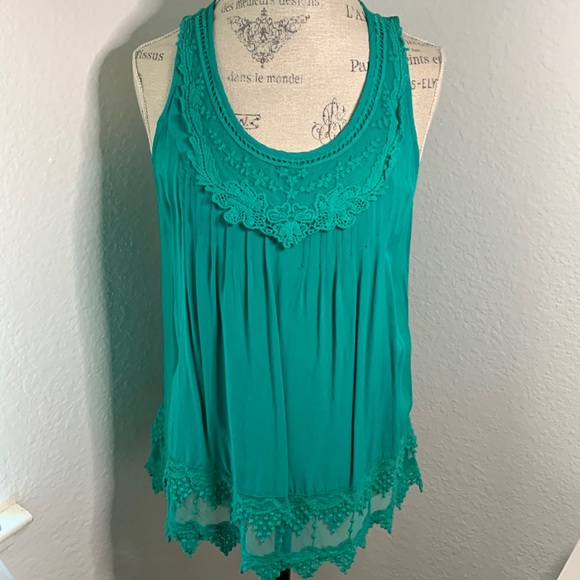 Charming Charlie | Tops | Charming Charlie Embroidered Sheer Lace Top ...